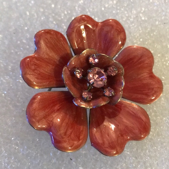 Vintage | Jewelry | Vintage Enamel Flower Brooch | Poshmark